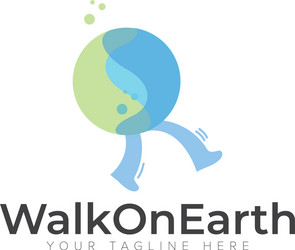 Walking logo design lettering walk logo Royalty Free Vector