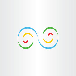 Green infinity logo template design Royalty Free Vector