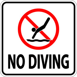 Do not dive pool safety sign no diving Royalty Free Vector