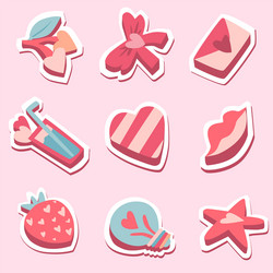 Smiley face love and friends stickers set Vector Image