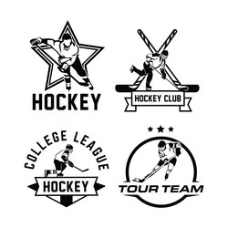 Ice hockey logo emblem player Royalty Free Vector Image