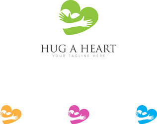Hug yourself logo give me a love Royalty Free Vector Image