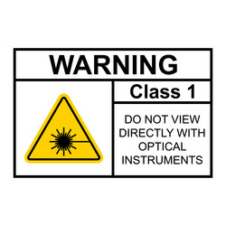 Laser radiation danger class 1 label icon safety Vector Image