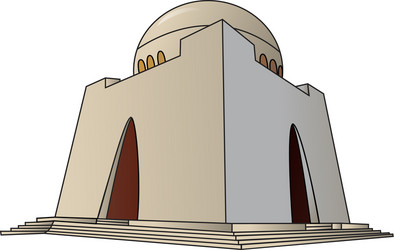 Pakistan mazar e quaid monument Royalty Free Vector Image