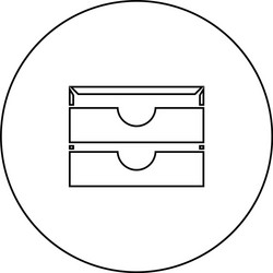 Two stationary paper tray black icon in circle Vector Image