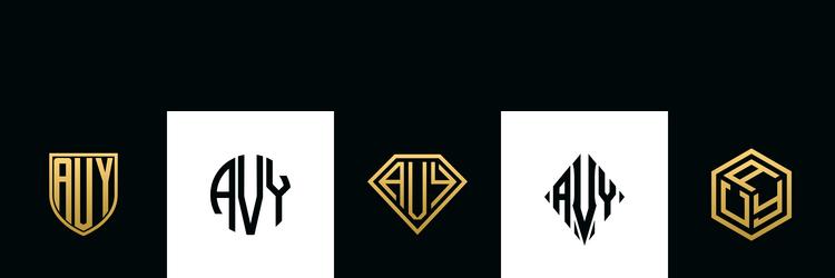 Initial letters hdp logo designs bundle Royalty Free Vector