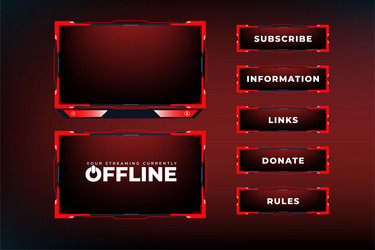 Simple gaming screen panel and overlay design Vector Image