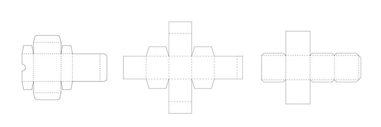 Set of 3 package box templates scheme paper Vector Image
