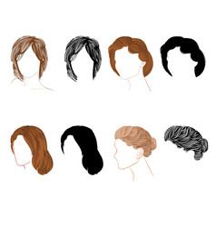 Set of hair styling Royalty Free Vector Image - VectorStock