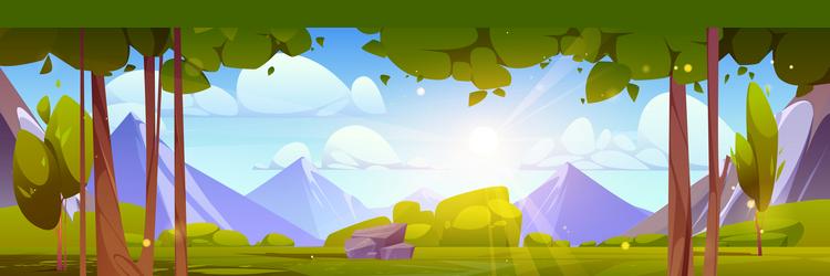 Forest landscape flat Royalty Free Vector Image
