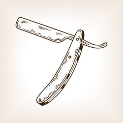Straight razor sketch Royalty Free Vector Image