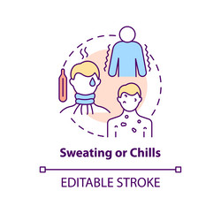 Chills concept icon influenza infection flu Vector Image