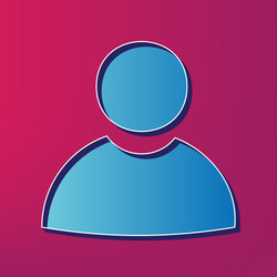 People head sign blue 3d printed icon Royalty Free Vector