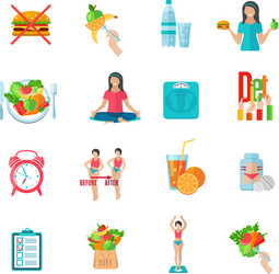 Colorful weight loss infographics Royalty Free Vector Image
