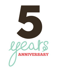 5 year ribbon anniversary Royalty Free Vector Image