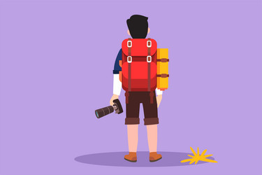 Cartoon flat style drawing back view of romantic Vector Image