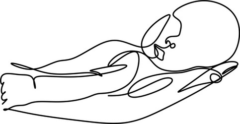 One line drawing of a baby cute sleeping Vector Image