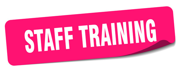 Staff training sticker label Royalty Free Vector Image