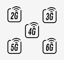 2g 3g 4g 5g 6g icons Royalty Free Vector Image