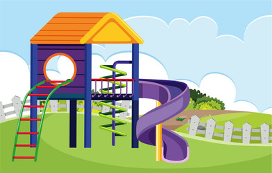 Playhouse at the playground Royalty Free Vector Image