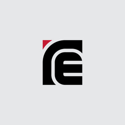 Alphabet initials logo re er r and e Royalty Free Vector