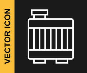 Black line car radiator cooling system icon Vector Image