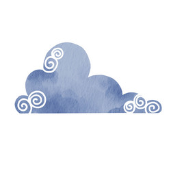 Abstract blue cloud watercolor Royalty Free Vector Image