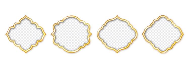 Architecture design rococo style window with gold Vector Image