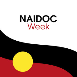 Naidoc week poster with australian aboriginal flag