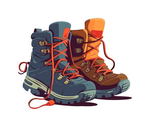 Pair of hiking boots symbolize outdoor adventure Vector Image