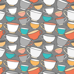 Seamless pattern with decorative cups Royalty Free Vector