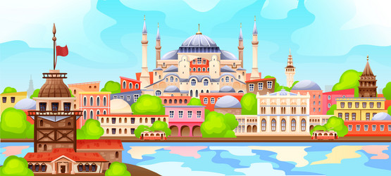Turkey country buildings landmarks Royalty Free Vector Image