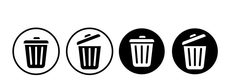 Trash bin icon waste bin set Royalty Free Vector Image