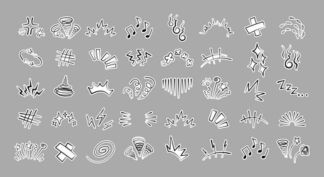 Manga or anime comic emoticon element graphic Vector Image