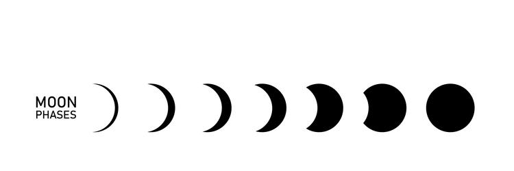 Moon phases icon phases the whole cycle from Vector Image
