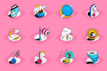 Vintage weather icons Royalty Free Vector Image