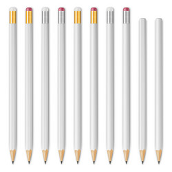 White wooden sharp pencils Royalty Free Vector Image