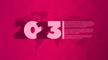 2023 year icon world map symbol with sample text Vector Image