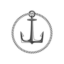 Anchor with circular rope Royalty Free Vector Image