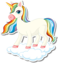 Cartoon rainbow unicorn horse Royalty Free Vector Image