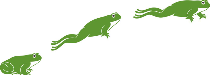 Frog jumping to catch fly isolated on white icon Vector Image
