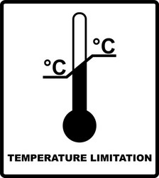 Storage temperature range symbol black Royalty Free Vector