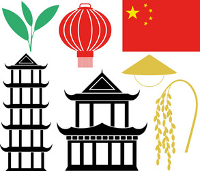 China traditional buildings cultural japan Vector Image