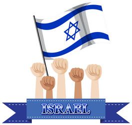 Hand holding israel flag for peace sign Royalty Free Vector