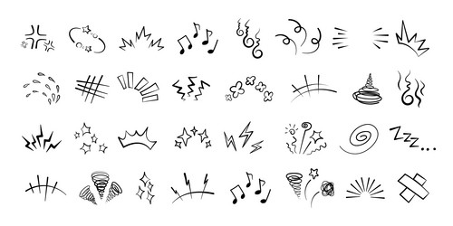 Manga or anime comic emoticon element graphic Vector Image