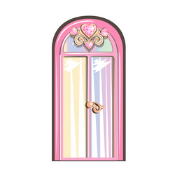 Pink door for a princess Royalty Free Vector Image