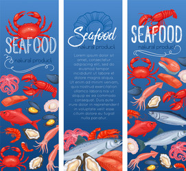 Hand drawn seafood banner Royalty Free Vector Image