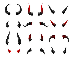 White horns of devil bull cow buffalo realistic Vector Image