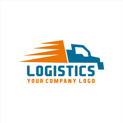 Blue logistics logo for aviation company Vector Image