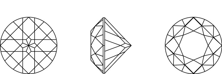 Diamond gemstone wire frames Royalty Free Vector Image